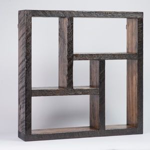 Handmade | Wall Decor | Floating Square Wooden Shelves Dark Walnut ...